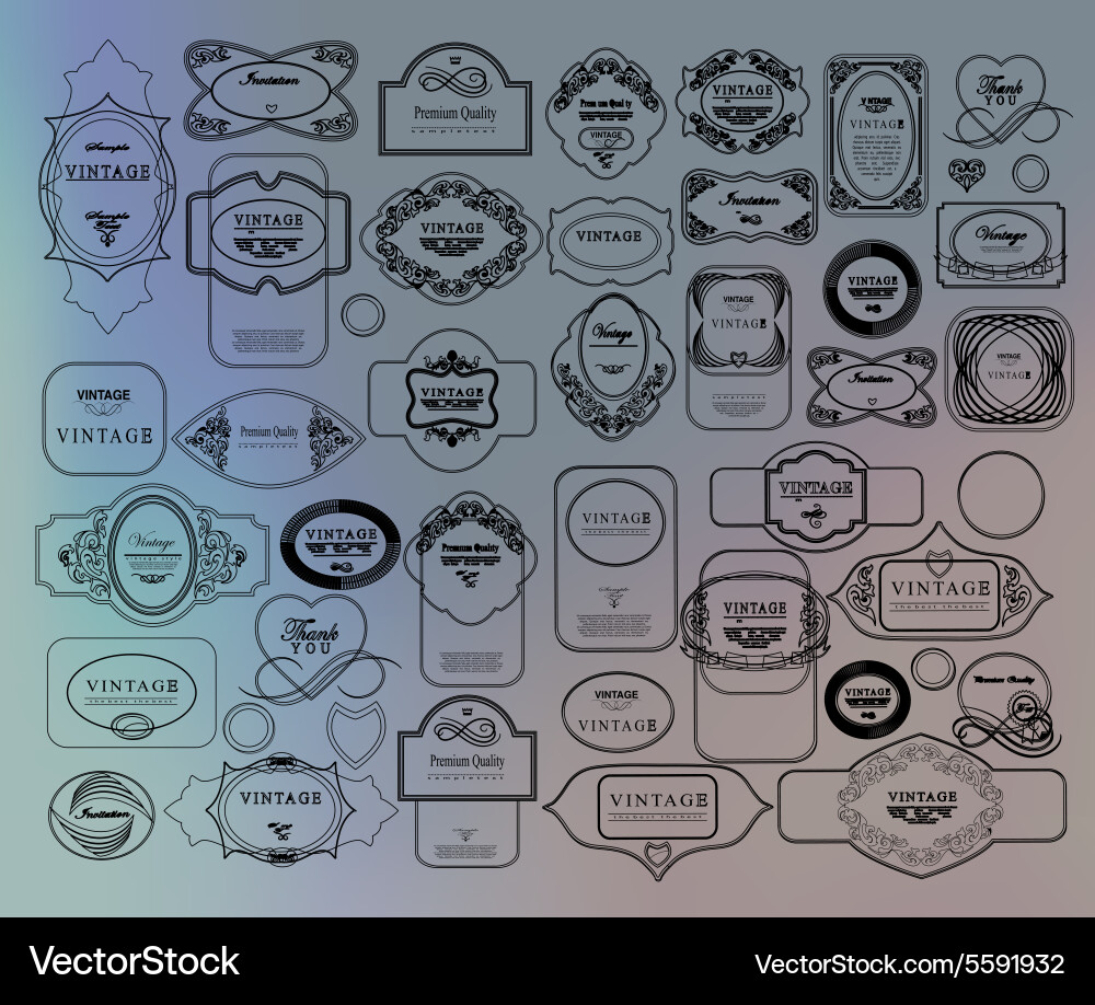 Set retro vintage ribbons and label Royalty Free Vector
