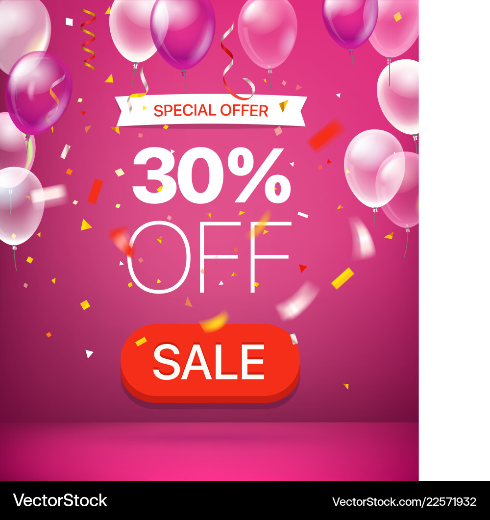 Special offer concept 30 percent off Royalty Free Vector