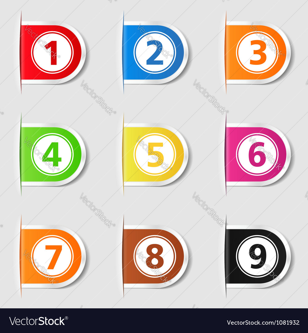 Tabs With Numbers Royalty Free Vector Image VectorStock