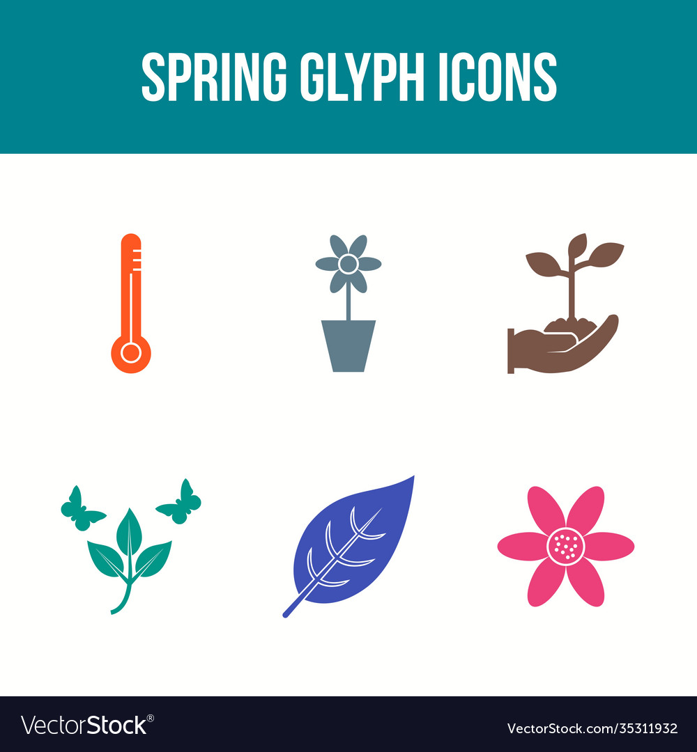 Unique spring icon set Royalty Free Vector Image