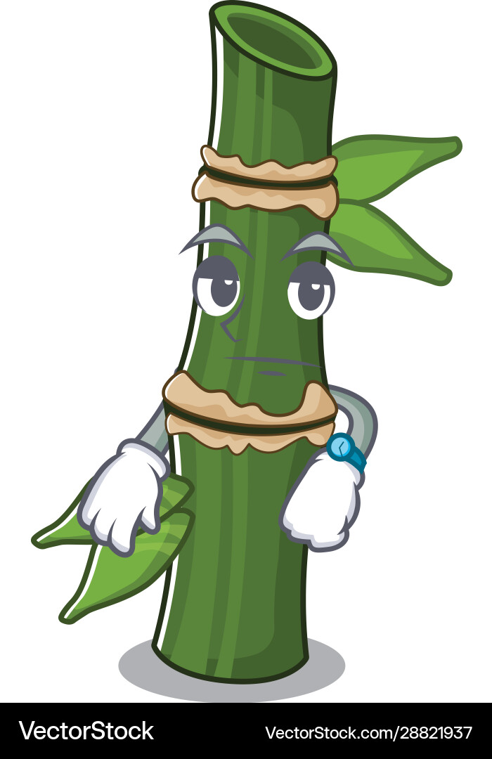 Cartoon character design bamboo on a waiting Vector Image