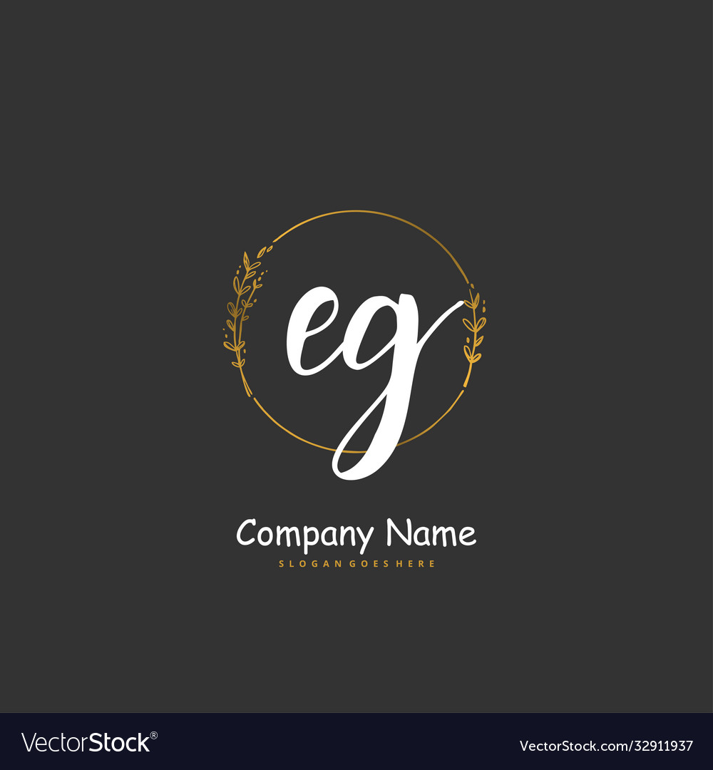 E g eg initial handwriting and signature logo Vector Image