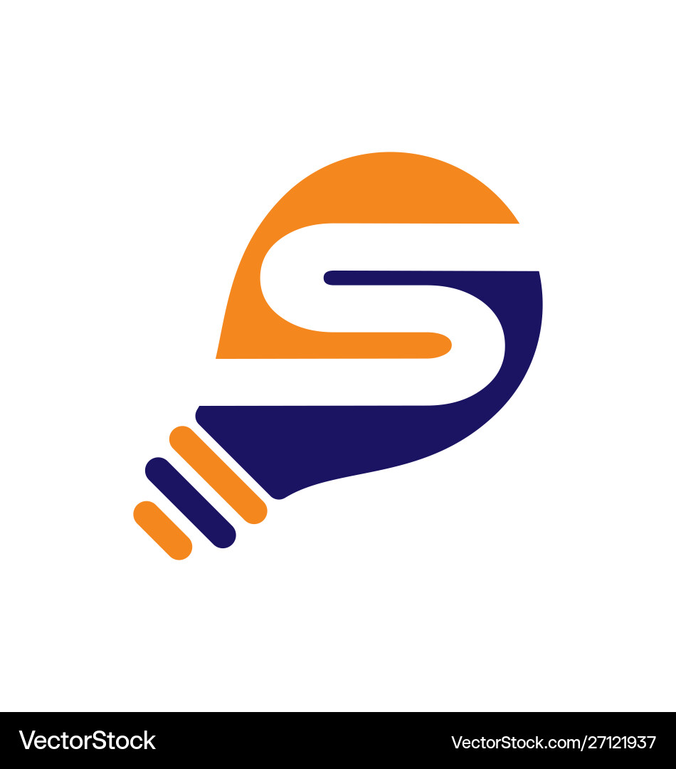 Light bulb with letter s logo electricity Vector Image