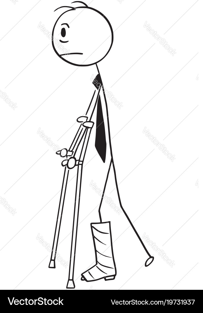 Man with broken leg Royalty Free Vector Image - VectorStock