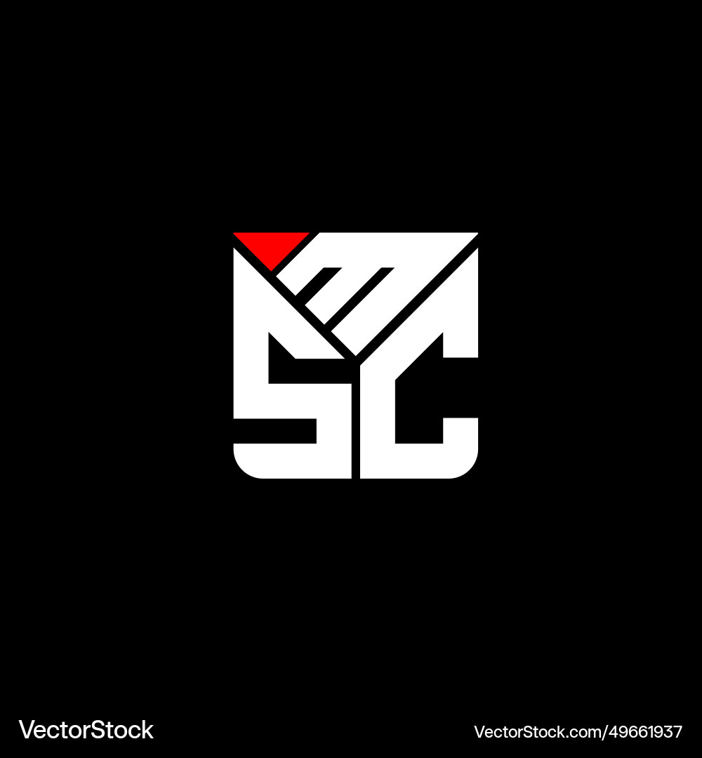 Msc letter logo design msc simple and modern logo Vector Image