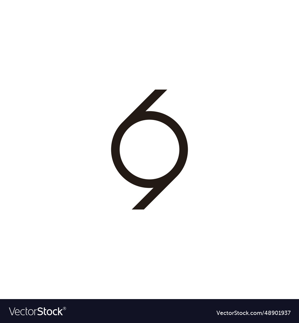 Number 6 9 Combination Geometric Symbol Simple Vector Image