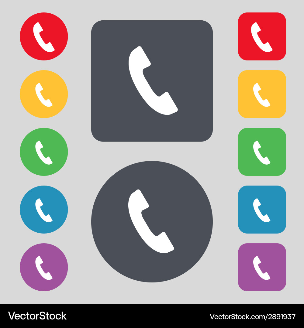 Telefonzeichen Symbol Unterstützung Symbol Call Center Set