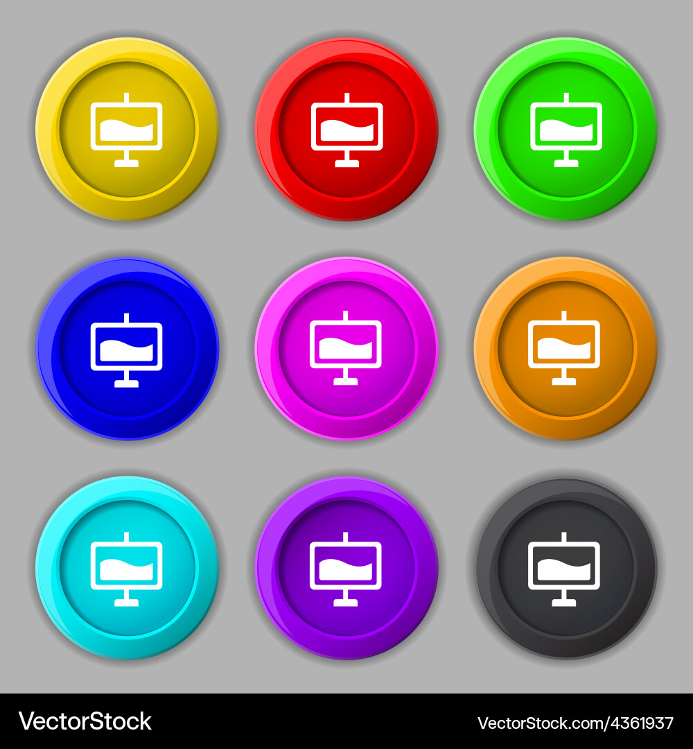 Presentation billboard icon sign symbol on nine Vector Image