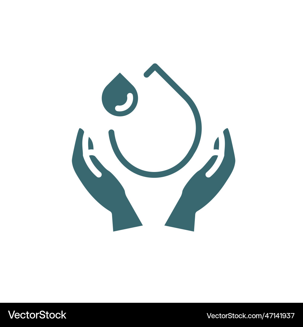 Save water icon filled water ecology icon Vector Image
