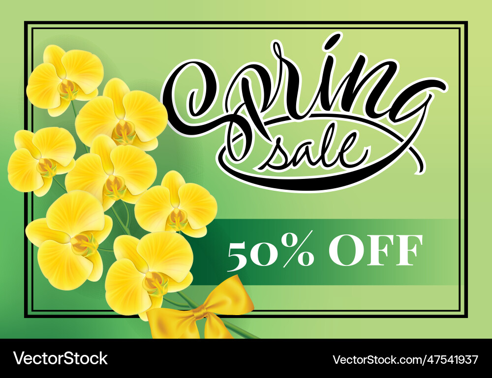 Spring sale lettering with flowers Royalty Free Vector Image