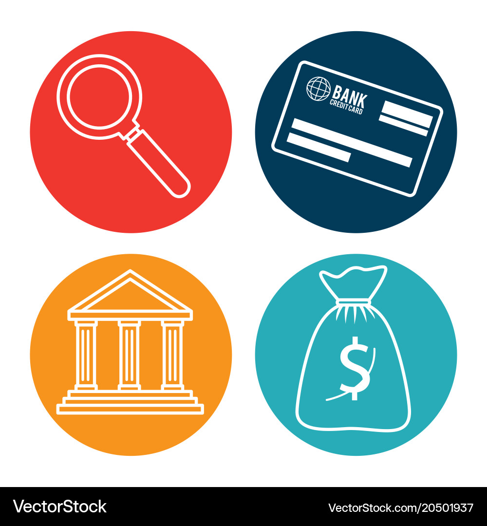 Tax return time set icons Royalty Free Vector Image