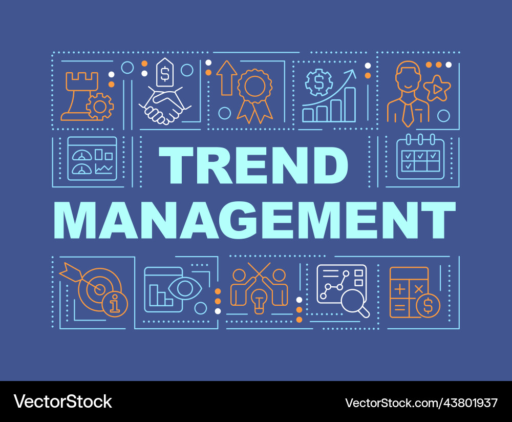 Trend management word concepts blue banner Vector Image