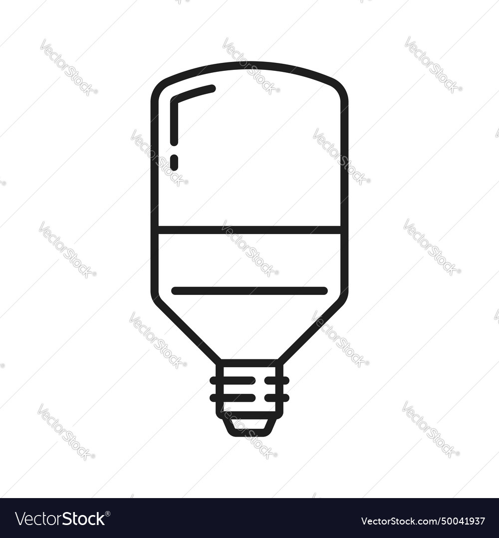 Tubular light bulb led lamp line icon or symbol Vector Image