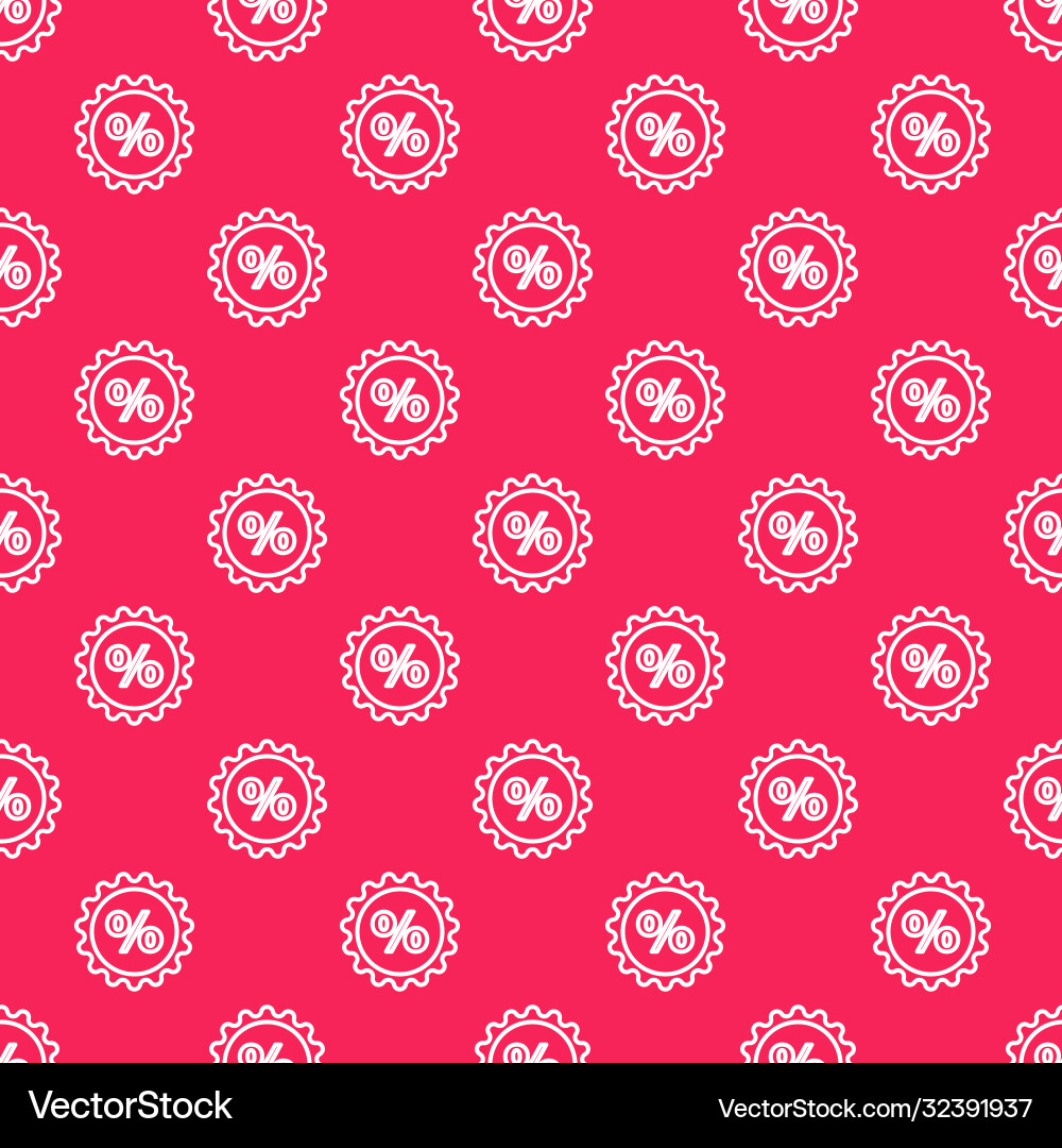 White line discount percent tag icon isolated Vector Image
