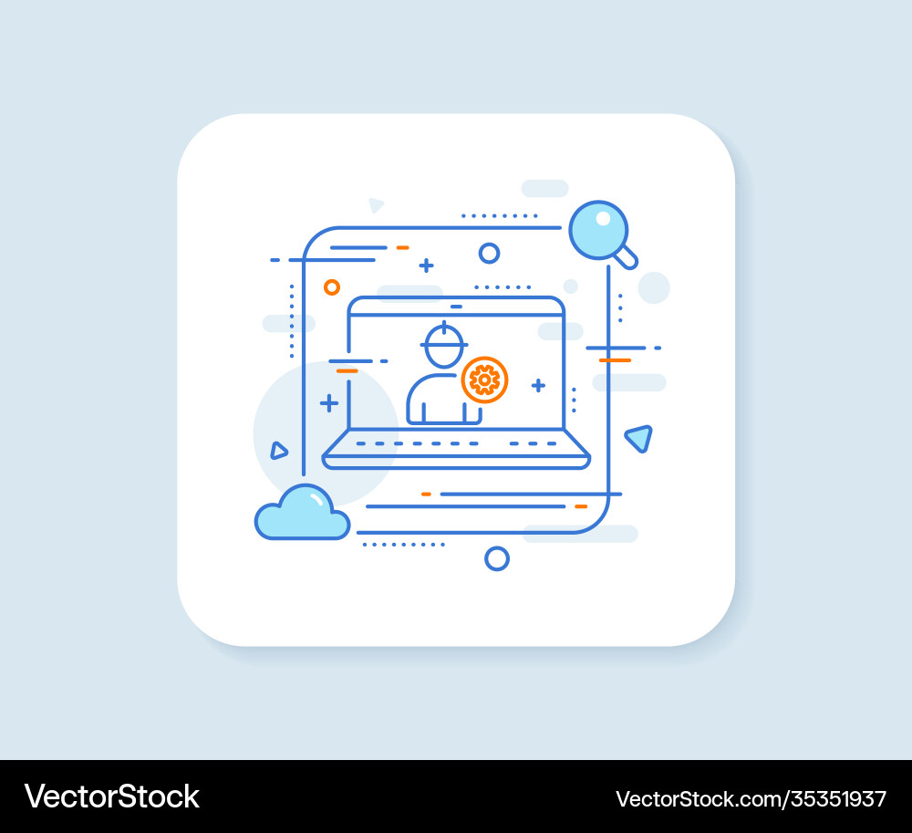 Worker line icon male profile sign Royalty Free Vector Image