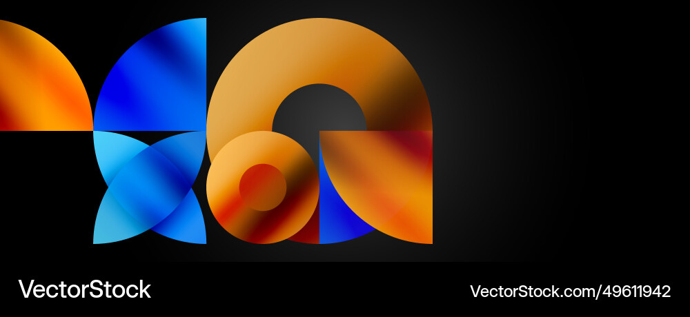 Abstract round geometric shapes with gradients Vector Image