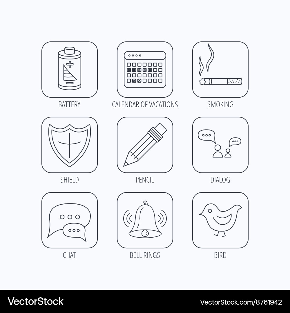 Battery pencil and protection shield icons Vector Image