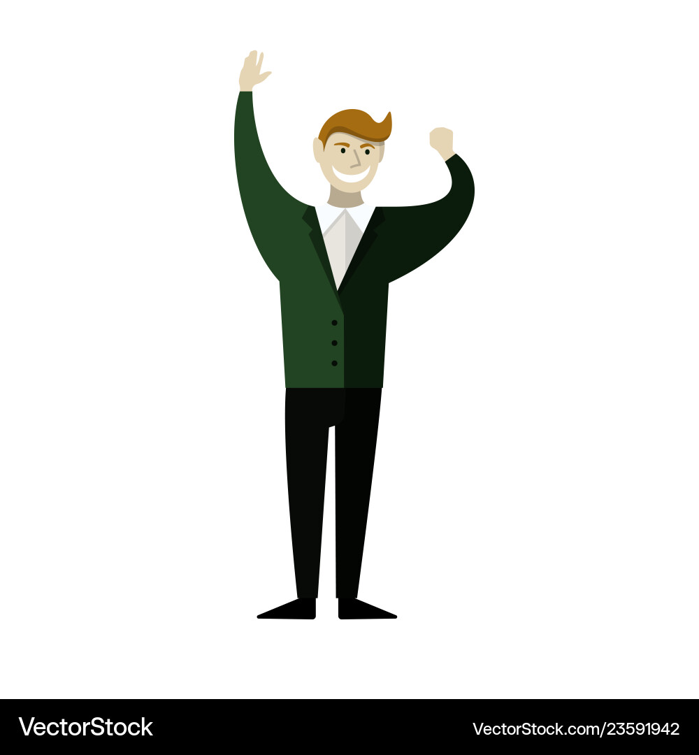 Businessman waving his hand Royalty Free Vector Image