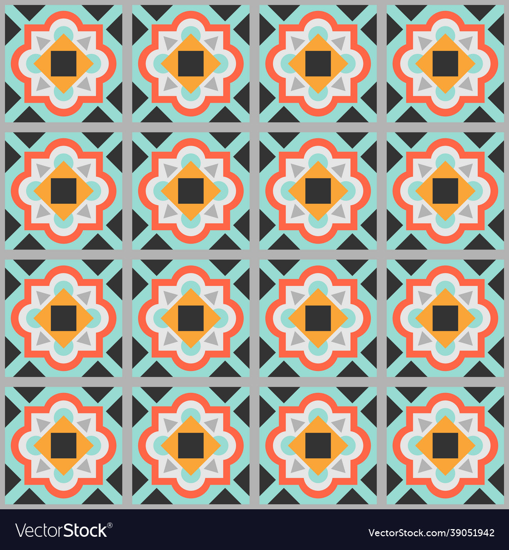 Ceramic tile abstract pattern geometric simple Vector Image
