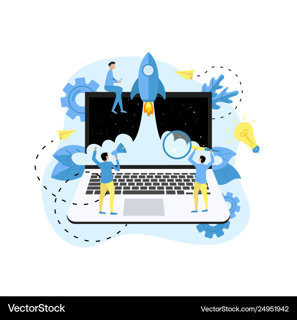 Concept startup launch a new online business Vector Image