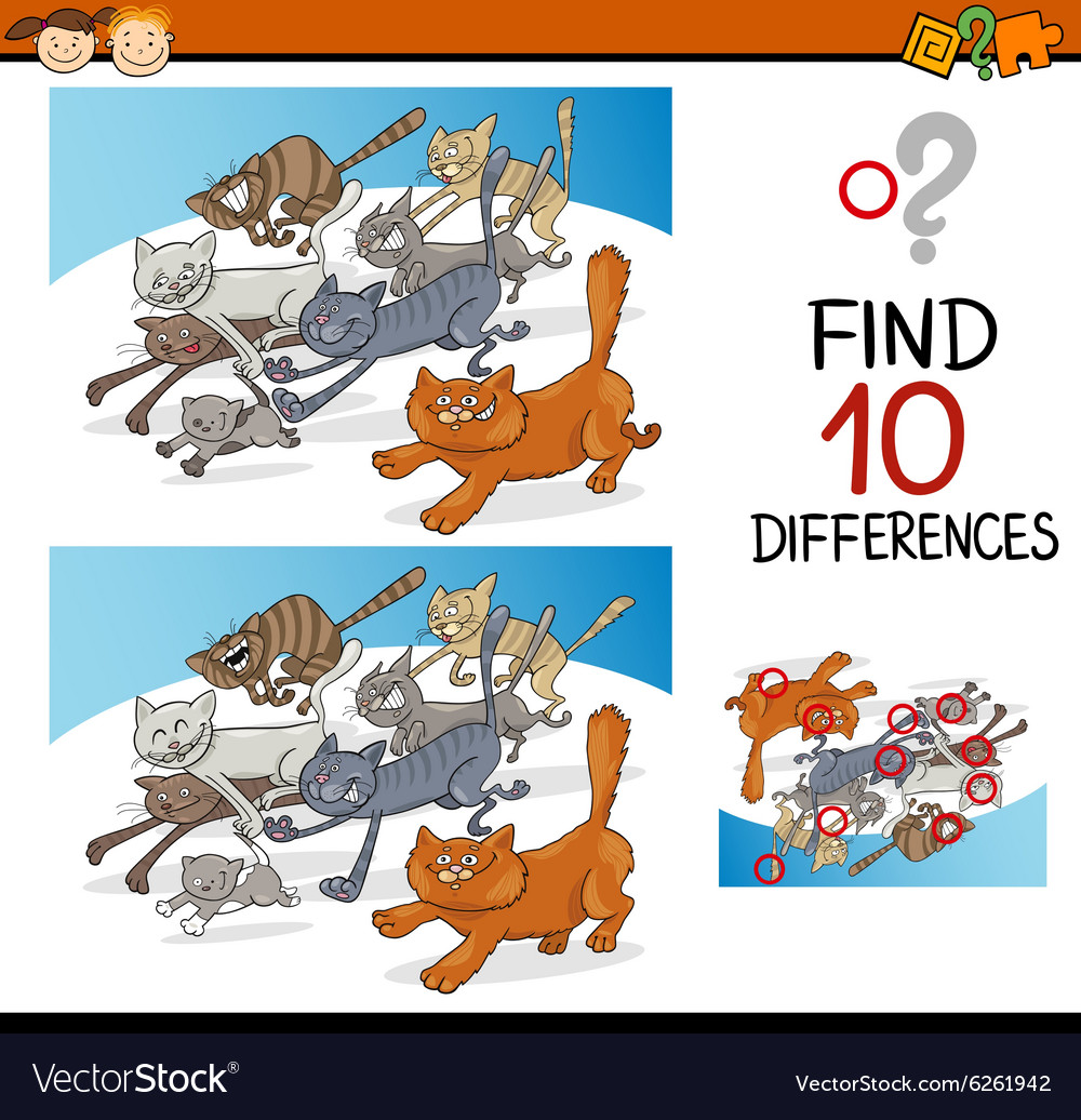 Find differences educational task Royalty Free Vector Image