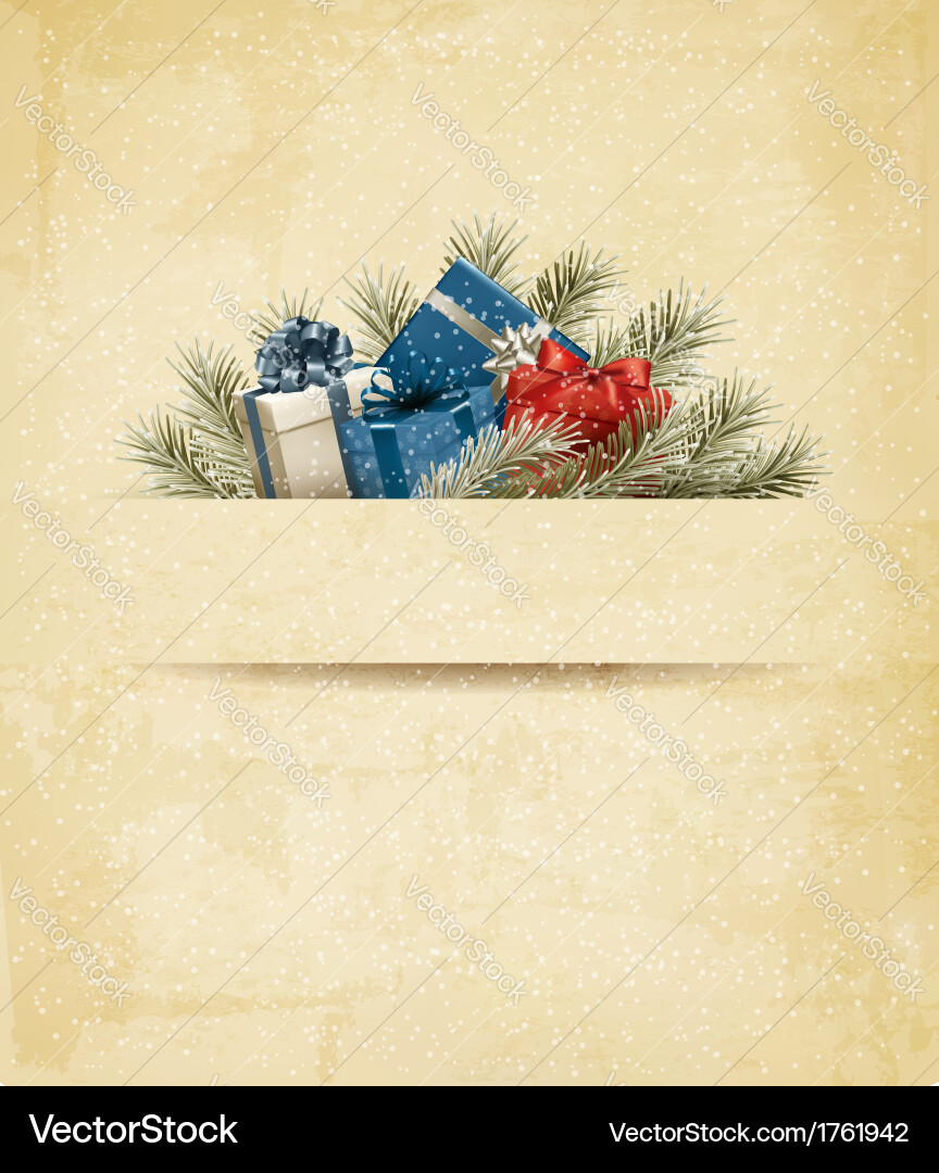 Holiday background with gift ribbon box Royalty Free Vector