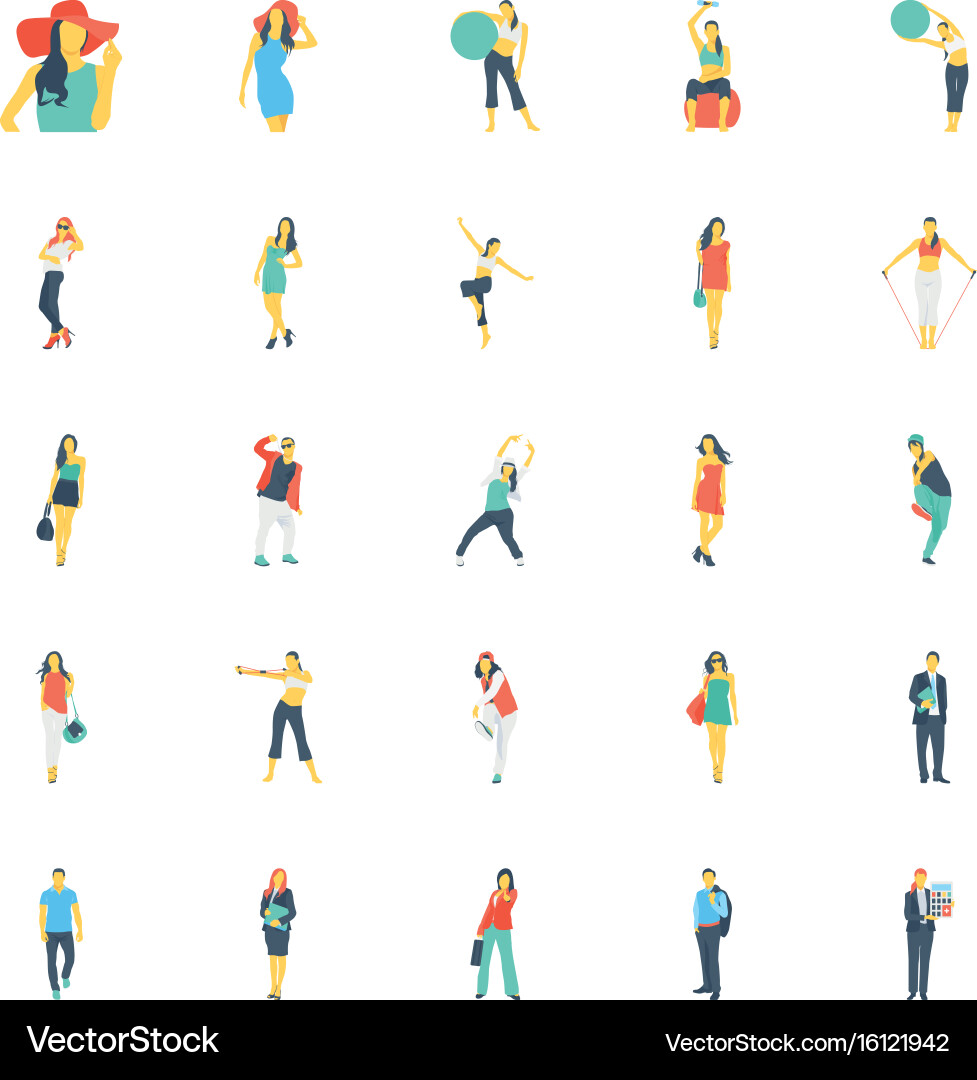Human color icons 6 Royalty Free Vector Image - VectorStock