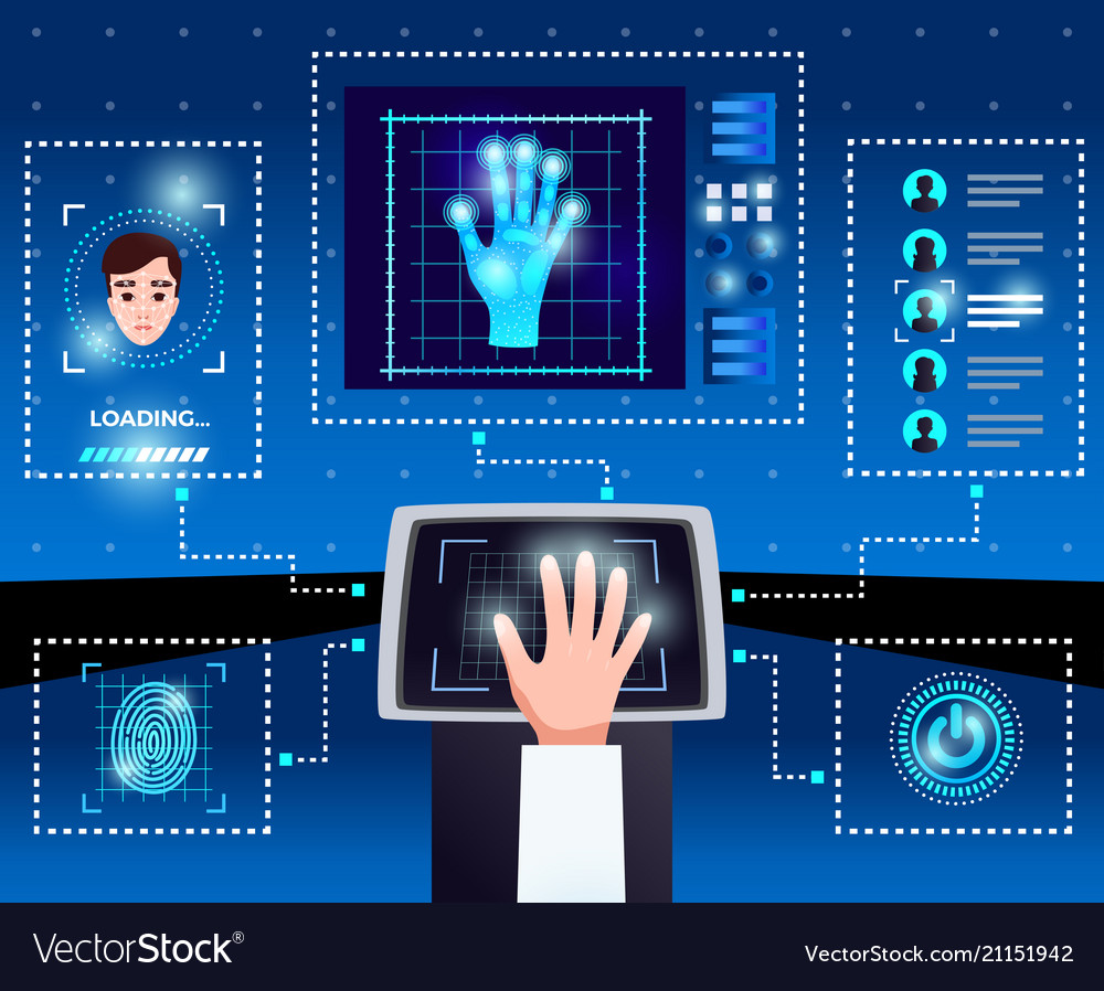 Identification technologies interface schema Vector Image