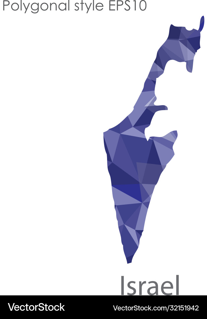 Isolated icon israel map polygonal geometric Vector Image