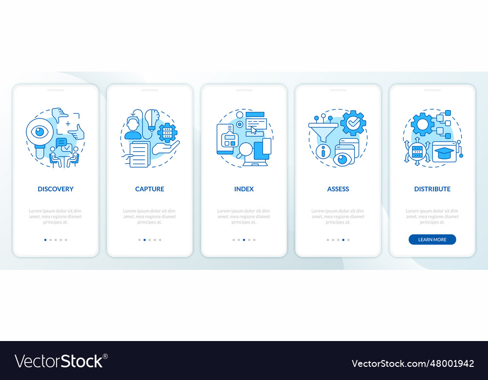 Knowledge management concept with thin linear Vector Image