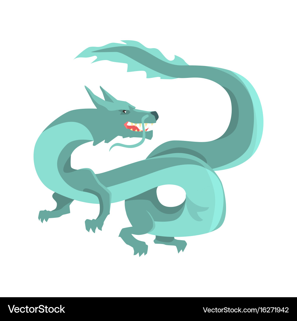 Legendary blue chinese dragon mythical Royalty Free Vector
