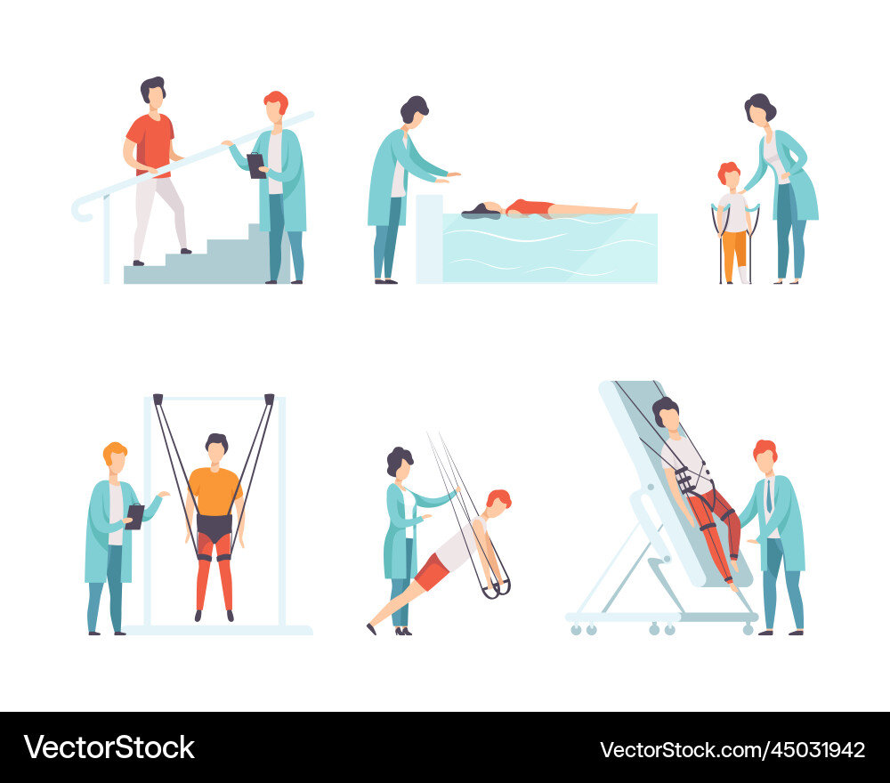 Physical therapy or physiotherapy with therapist Vector Image