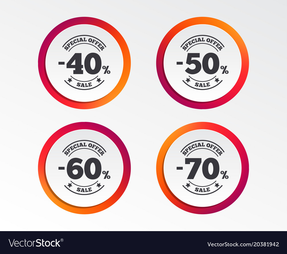 Sale discount icons special offer price signs Vector Image