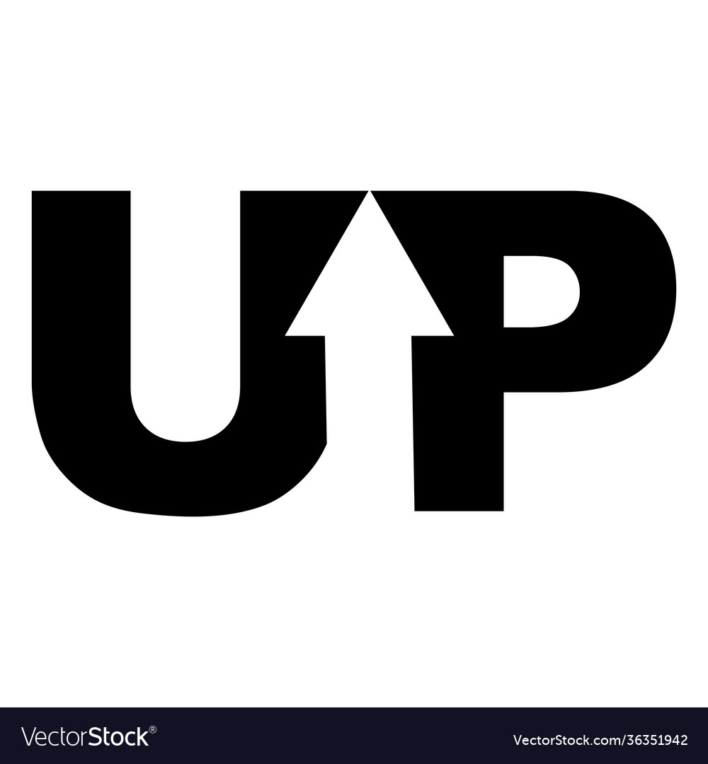 Sign Logo Up Arrow In Word Up Arrow Royalty Free Vector