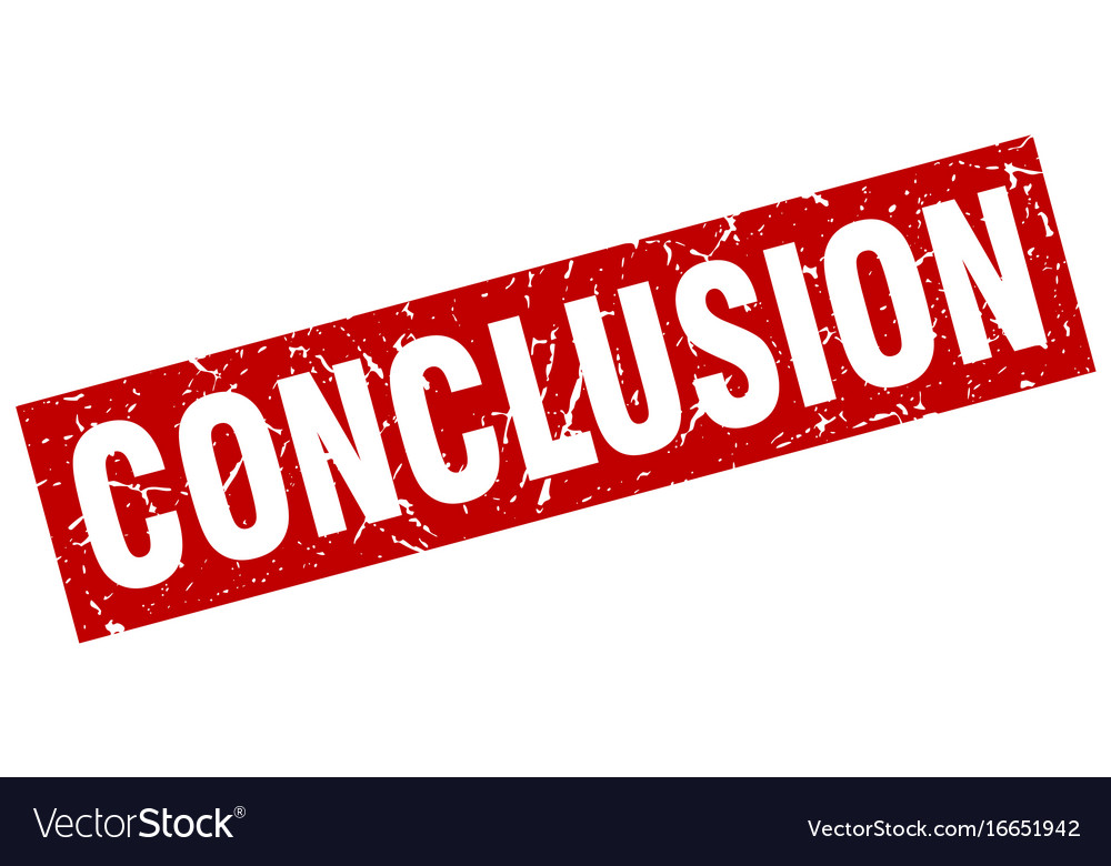 Square grunge red conclusion stamp Royalty Free Vector Image Square grunge red conclusion stamp Royalty Free Vector Image