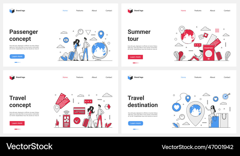 Travel destination summer trip and vacation plan Vector Image