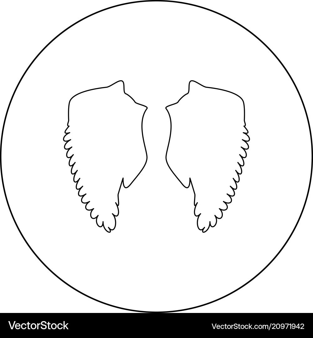 Wing icon black color in circle or round Vector Image