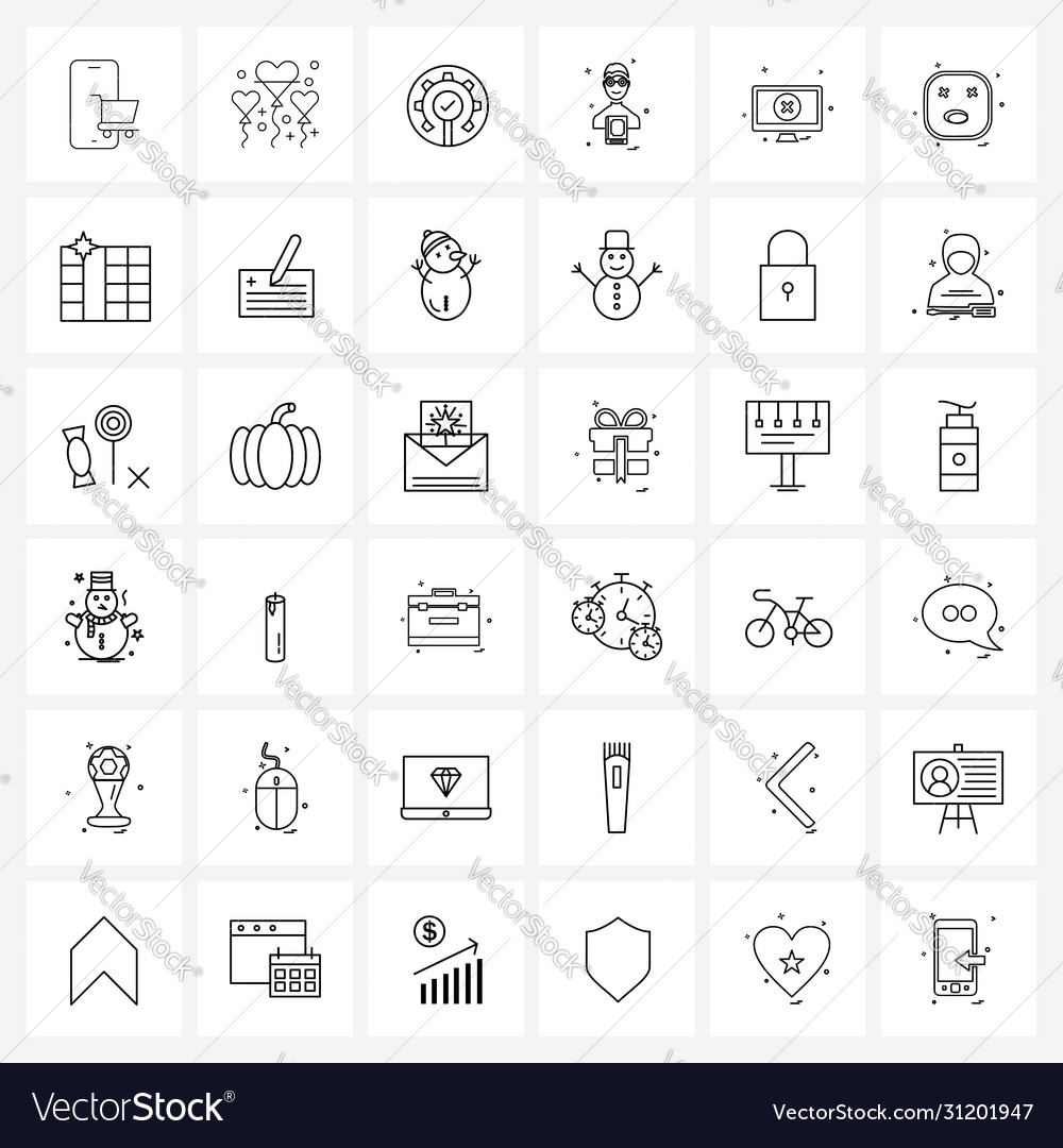 36 interface line icon set modern symbols Vector Image