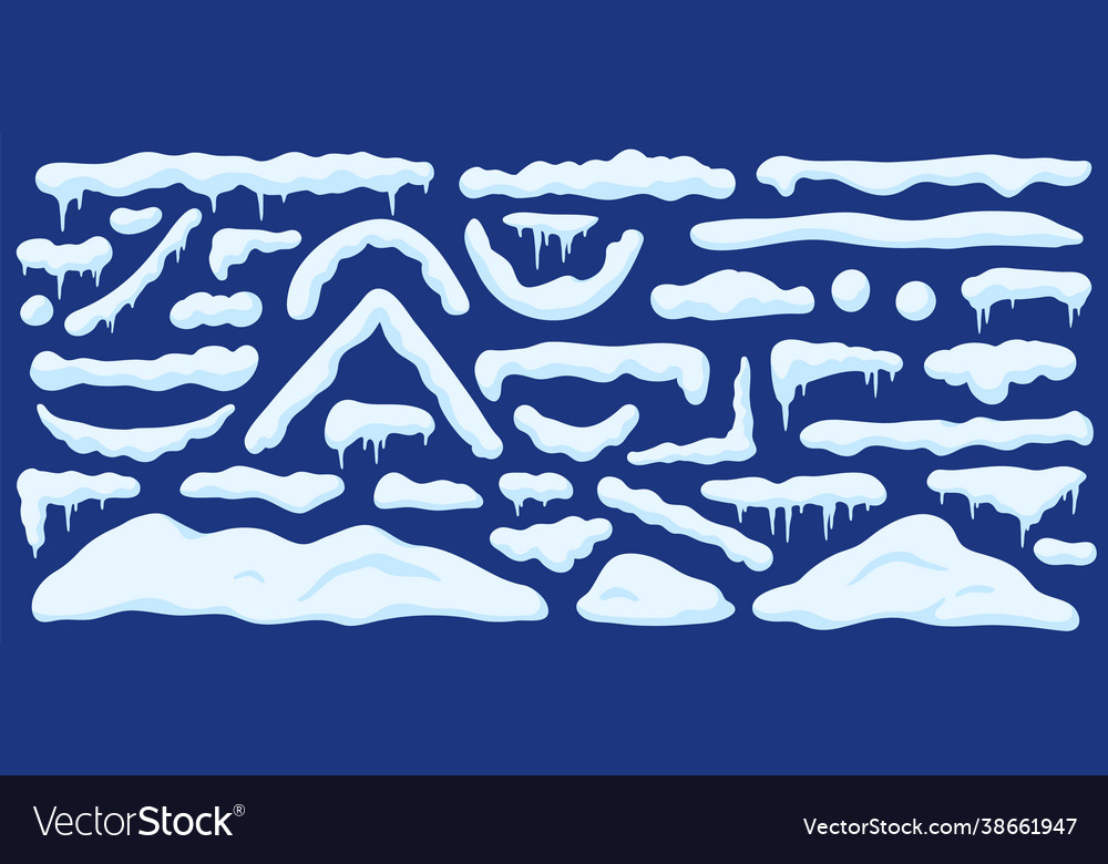 Cartoon snowdrifts winter snow piles drifts Vector Image