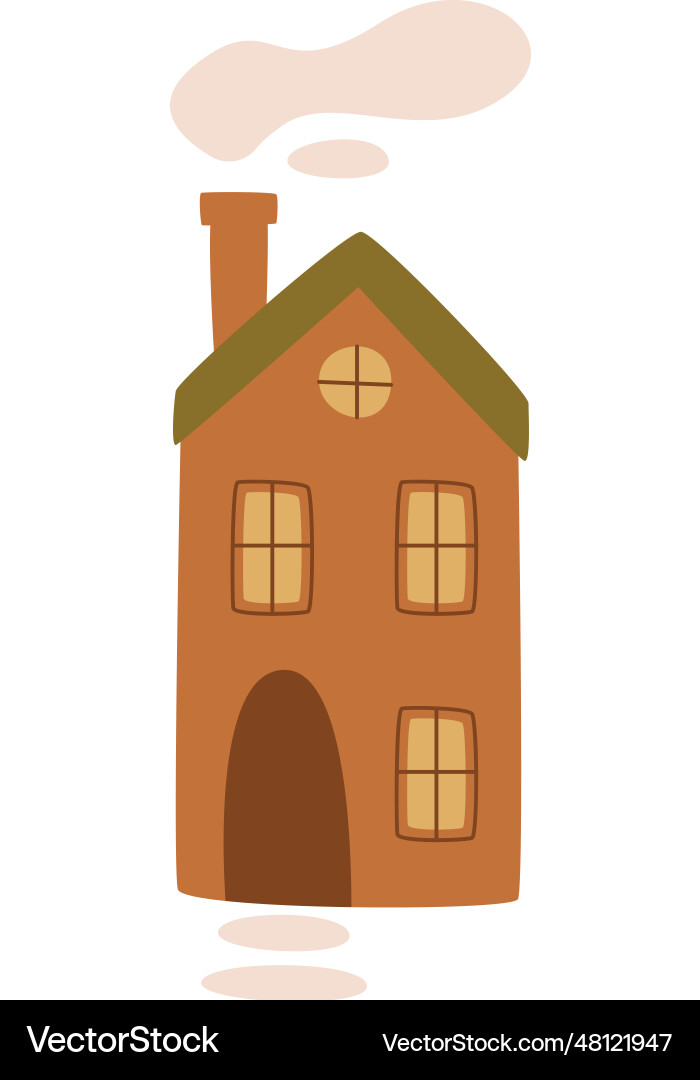 Childish cottage house Royalty Free Vector Image