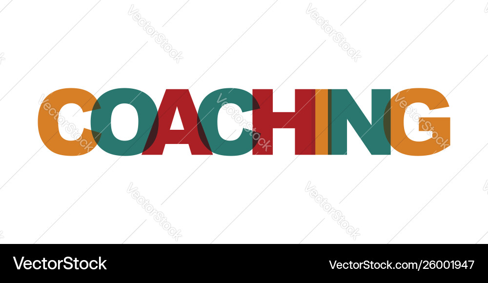 Coaching business card text modern lettering Vector Image
