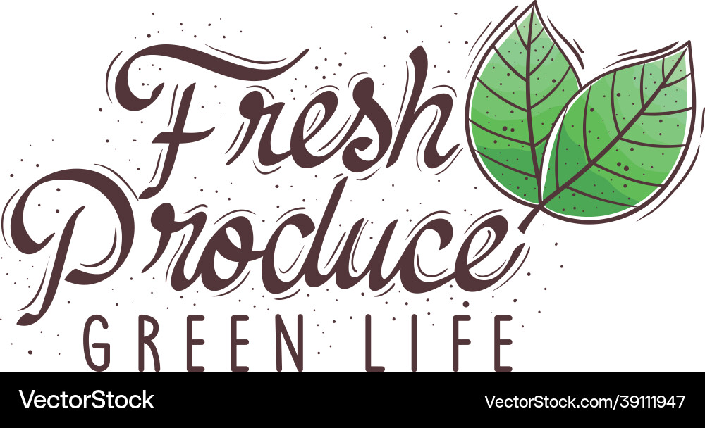 Fresh produce with leaves Royalty Free Vector Image