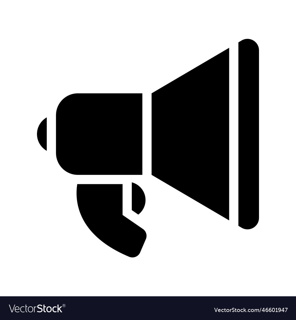 Megaphone solid icon style e Royalty Free Vector Image