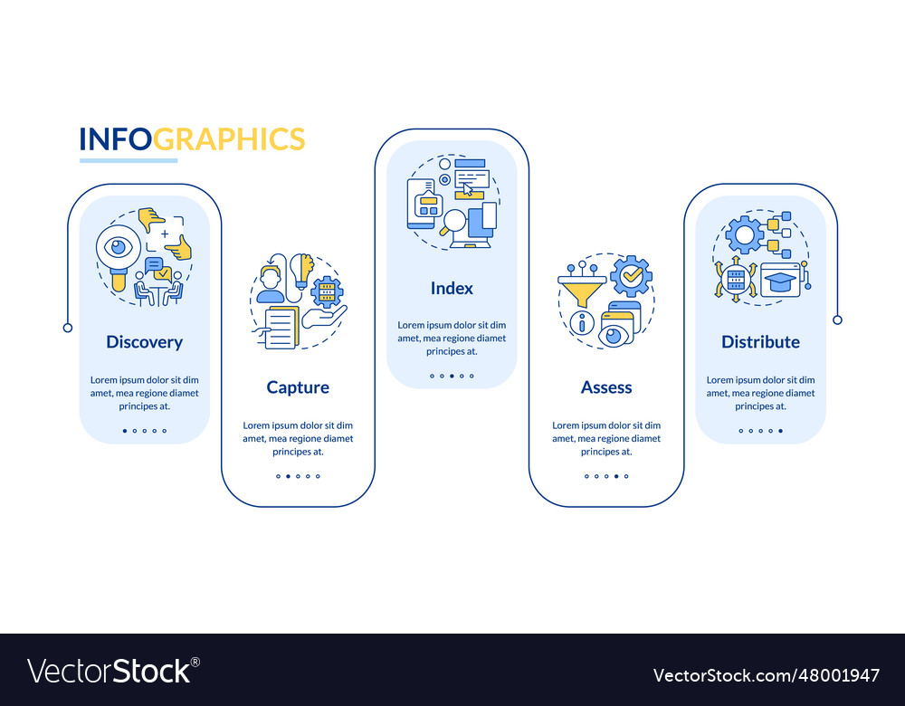 Multicolor knowledge management layout Royalty Free Vector