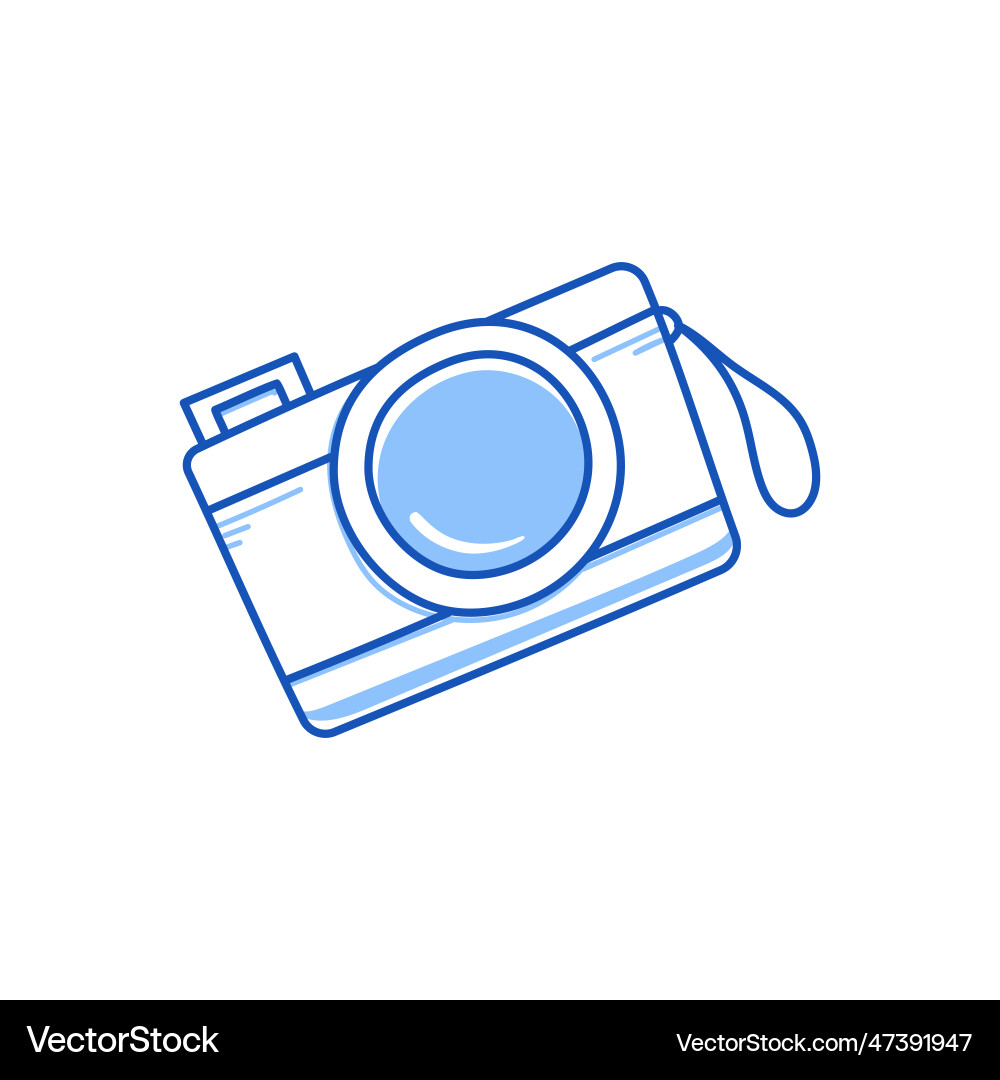 Photo camera doodle hand drawn sketch doodle Vector Image
