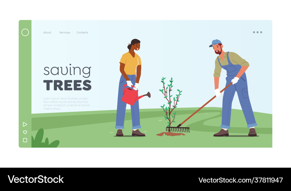 Reforestation forest restoration planting Vector Image
