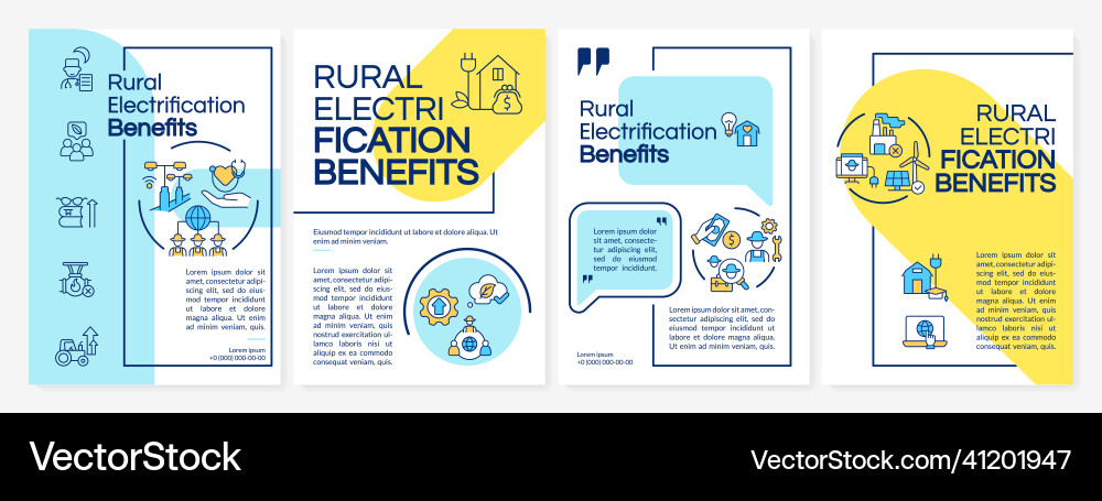 Rural electrification benefits blue yellow Vector Image