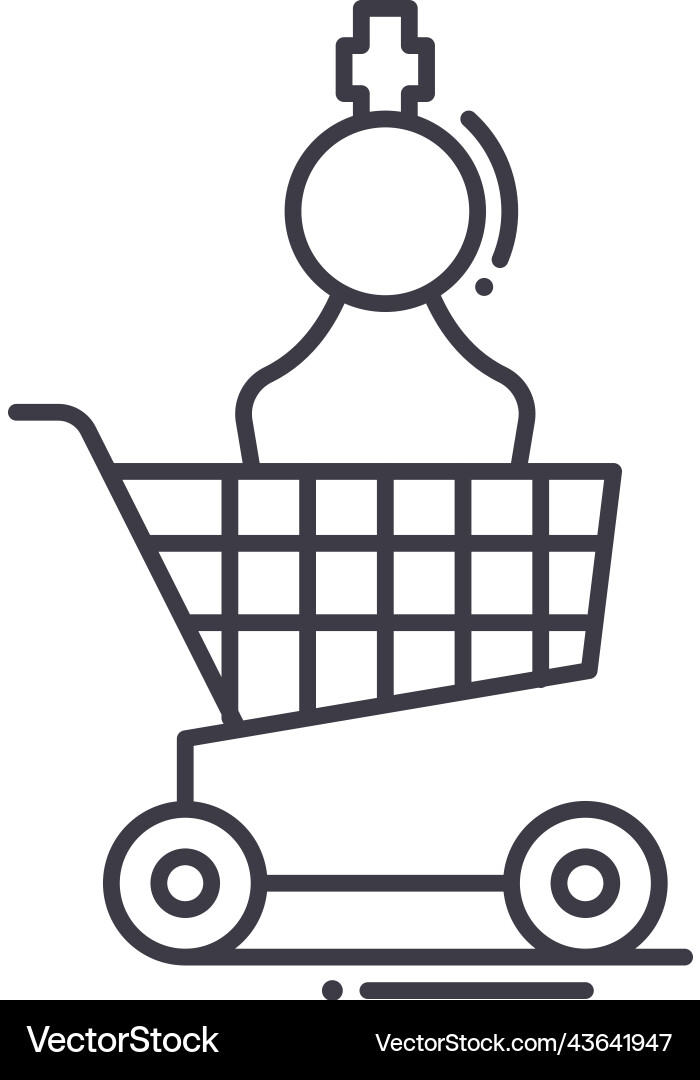 Sales strategy line icon outline symbol Royalty Free Vector