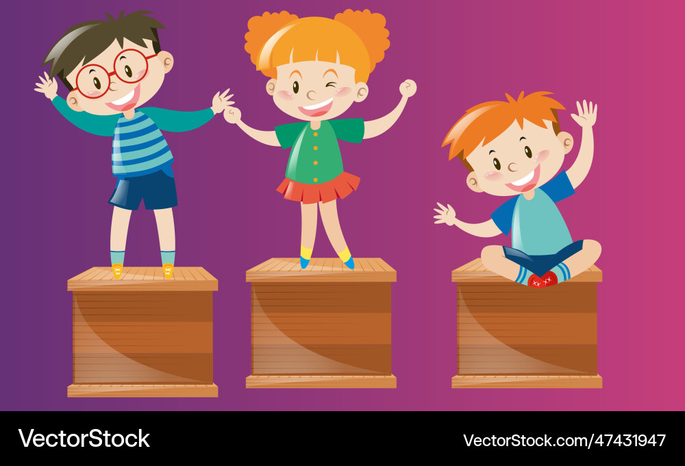 Set of children designs with different pose Vector Image
