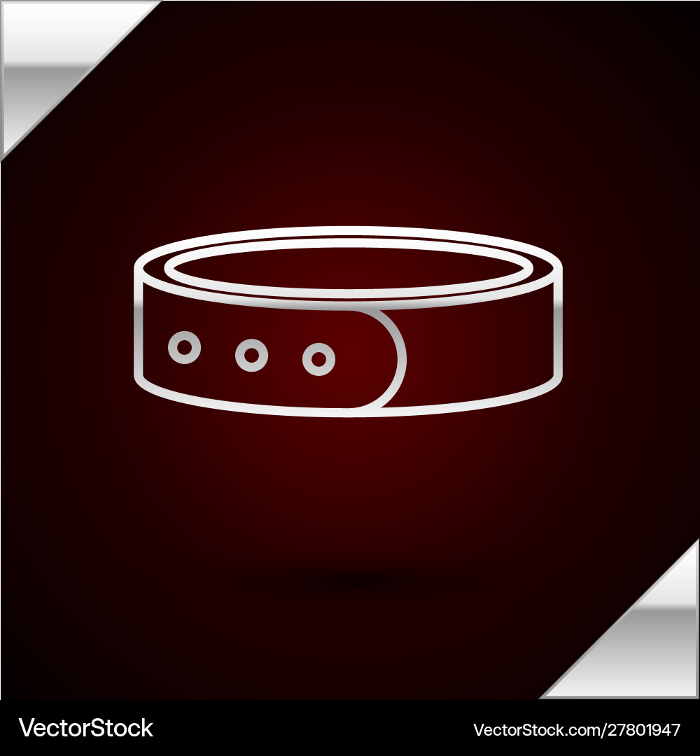 Silver line collar with name tag icon isolated Vector Image